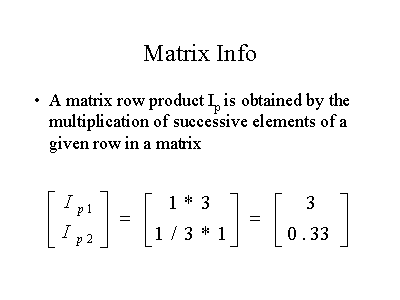 Matrix Info